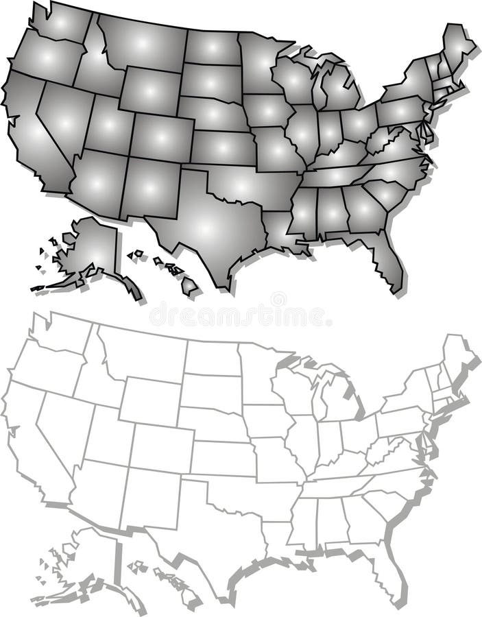 United States Map in Color stock illustration. Illustration of bright ...