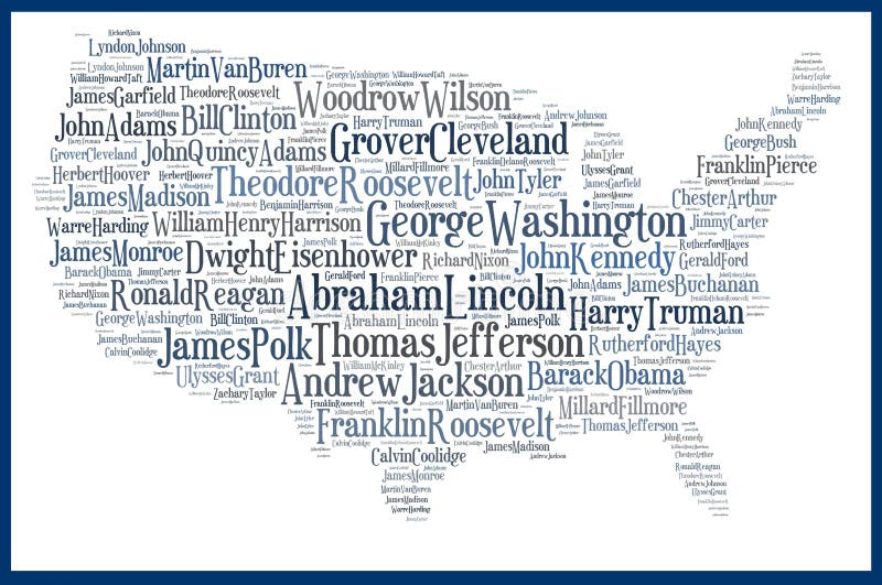 USA Map American Presidents Stock Illustration - Illustration of leader ...