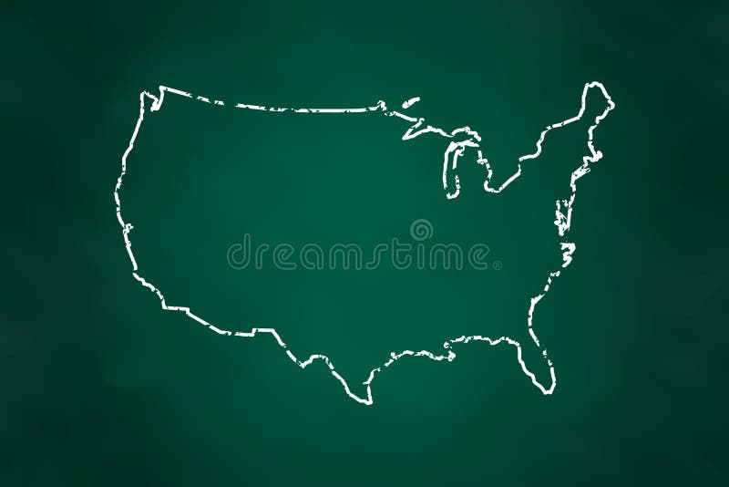 USA map Border Chalk Style stock vector. Illustration of global - 93004189
