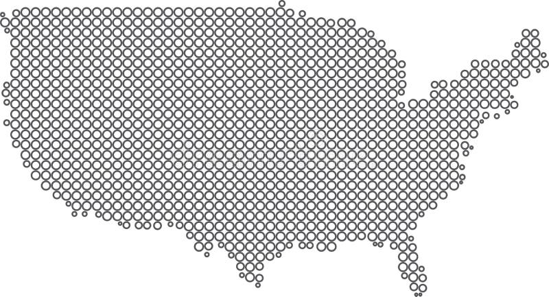 USA Map with Circles Inside Stock Vector - Illustration of states ...