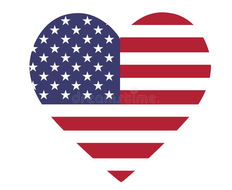 United States Flag National North America Emblem Heart Icon Stock ...