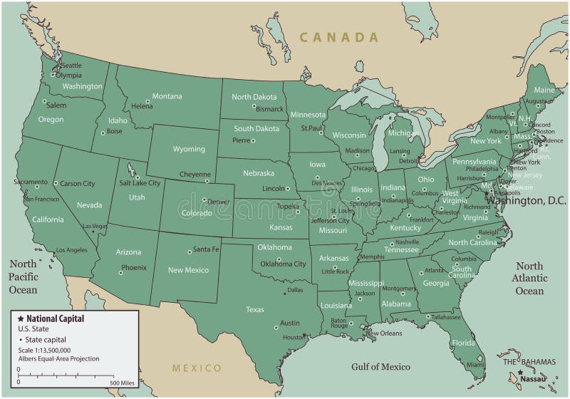 USA Map with Federal States. All States are Selectable Stock Vector ...