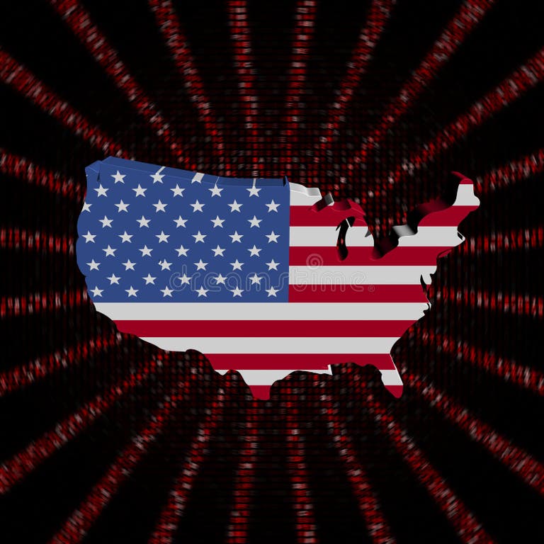 USA Map Flag on Red Hex Code Burst Illustration Stock Illustration ...
