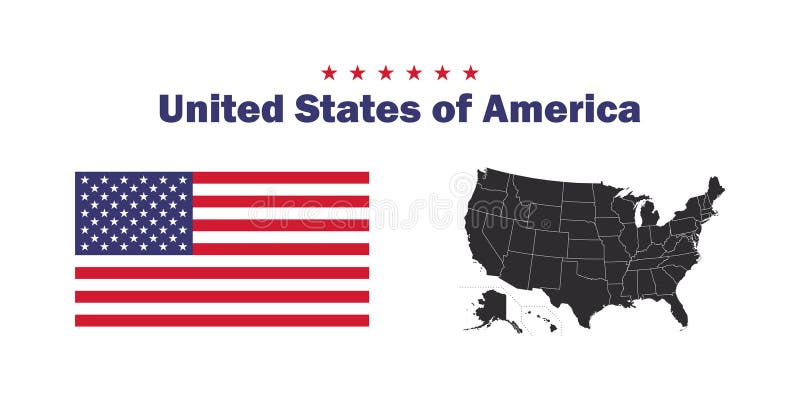 USA Map and Flag. the National Flag of the United States Stock Vector ...