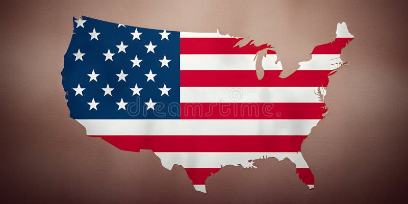USA map with flag overlay stock illustration. Illustration of ...