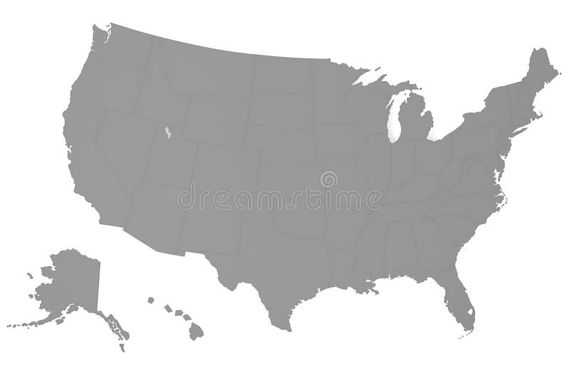 USA map with gray color stock illustration. Illustration of element ...