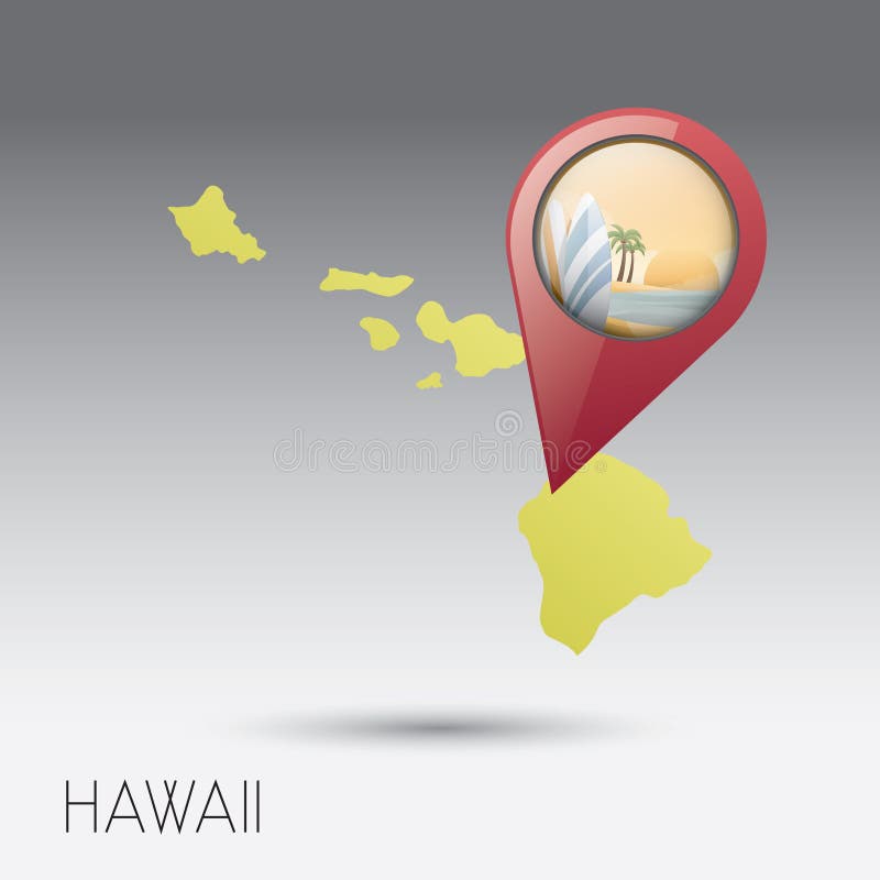 USA Map with Hawaii State. Vector Illustration Decorative Design Stock ...