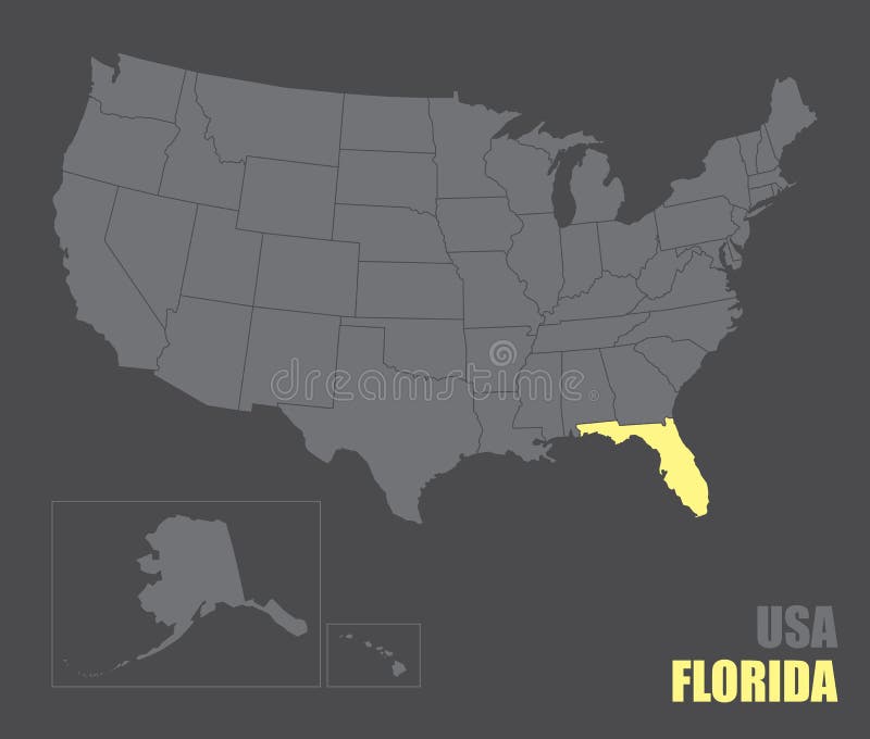 USA Florida map stock illustration. Illustration of states - 197161889