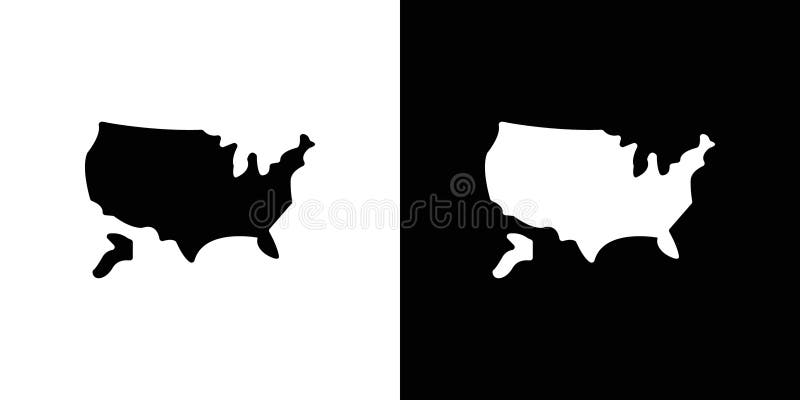 USA Map Icon Logo Set Vector Stock Vector - Illustration of silhouette ...