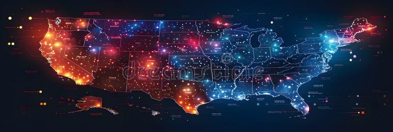 USA Map Illustration - Freedom & Unity Symbol Stock Illustration ...