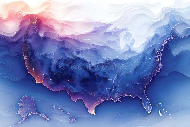 USA Map Illustration with Gradient Background and Abstract Texture ...