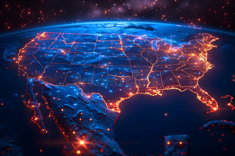 USA Map Illustration with Gradient Background - Inspire Your Next ...