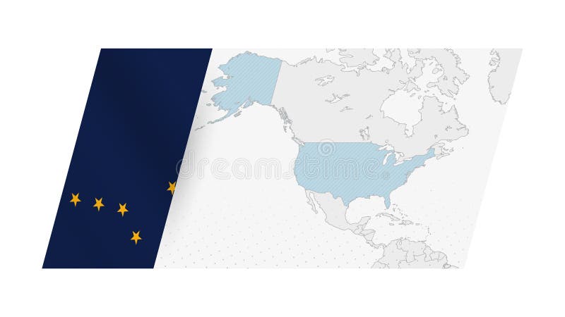 USA Map in Modern Style with Flag of Alaska on Left Side Stock Vector ...