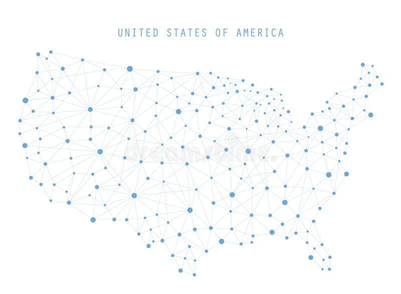 USA Map Network Connections, Vector Illustration Stock Vector ...