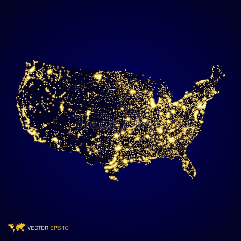 United States Night Map stock photo. Image of online - 42631056