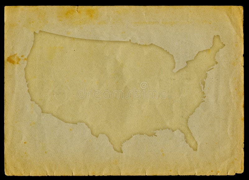 Usa map on old paper stock illustration. Illustration of north - 5987627