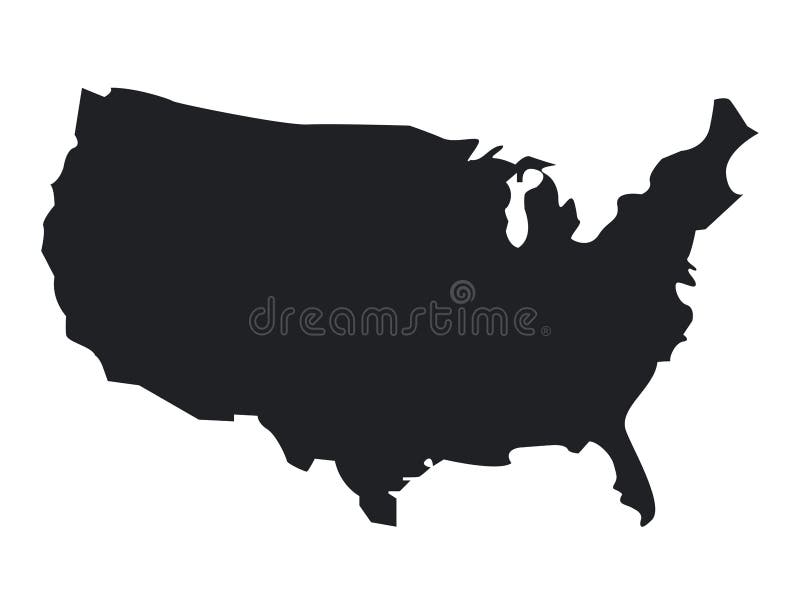 Usa map silhouette stock vector. Illustration of travel - 220504326