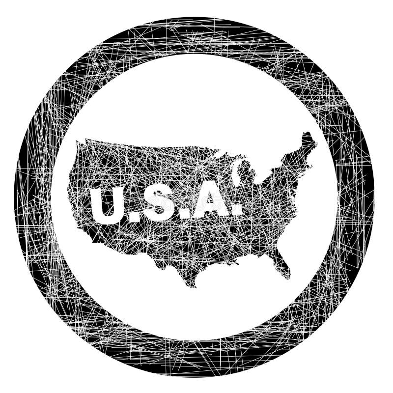 USA Map Stamp stock vector. Illustration of space, artwork - 100938102