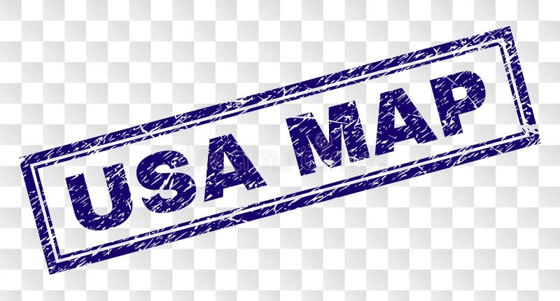 Scratched USA MAP Rectangle Stamp Stock Vector - Illustration of draft ...