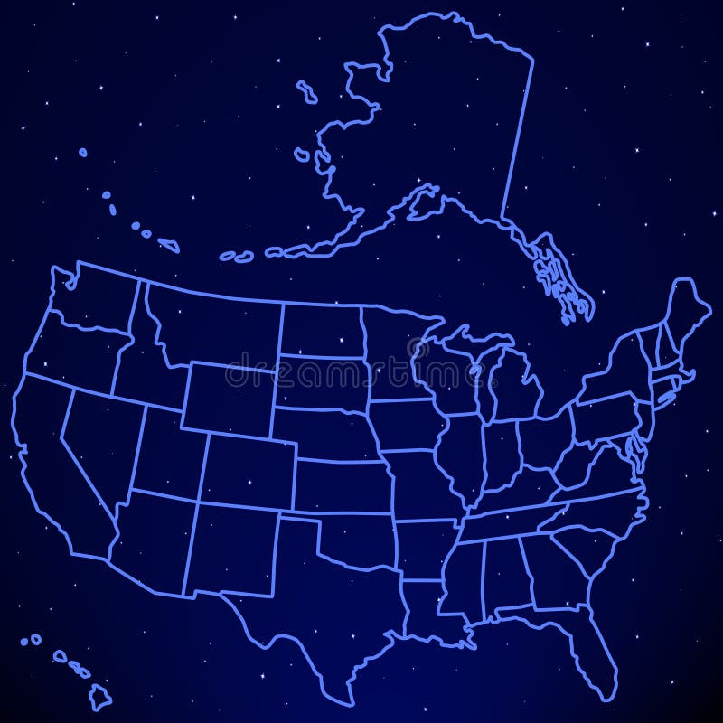 USA map on starry sky stock vector. Illustration of astronomy - 45309707