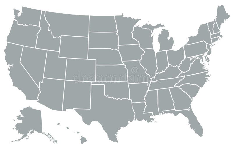 USA Map, Map of the United States of America with Division on States ...