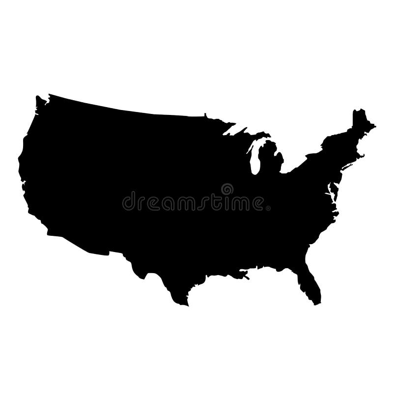 Usa Map on White Background. Flat Style. United States of America Map ...