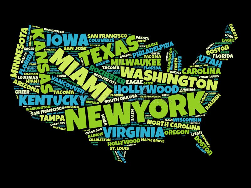 Usa Map Word Cloud Stock Illustrations – 813 Usa Map Word Cloud Stock ...