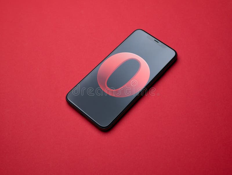 USA - May, 2020 Opera Iphone Application Screen on Colored Paper ...