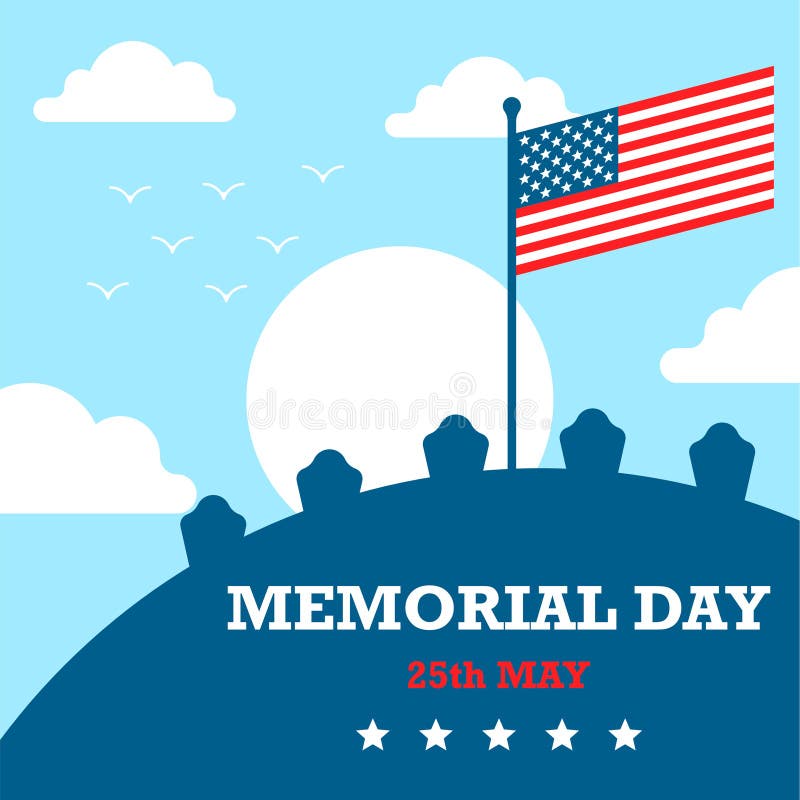 USA Memorial Day Backround Illustration Stock Vector - Illustration of ...