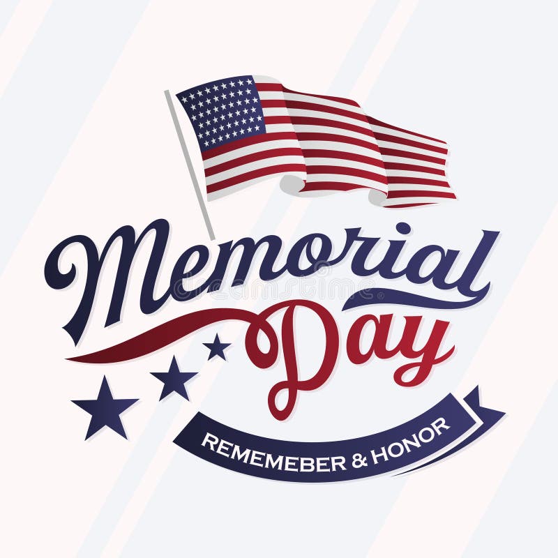 Usa Memorial Day Celebration Remember and Honor Template Emblem Stock ...
