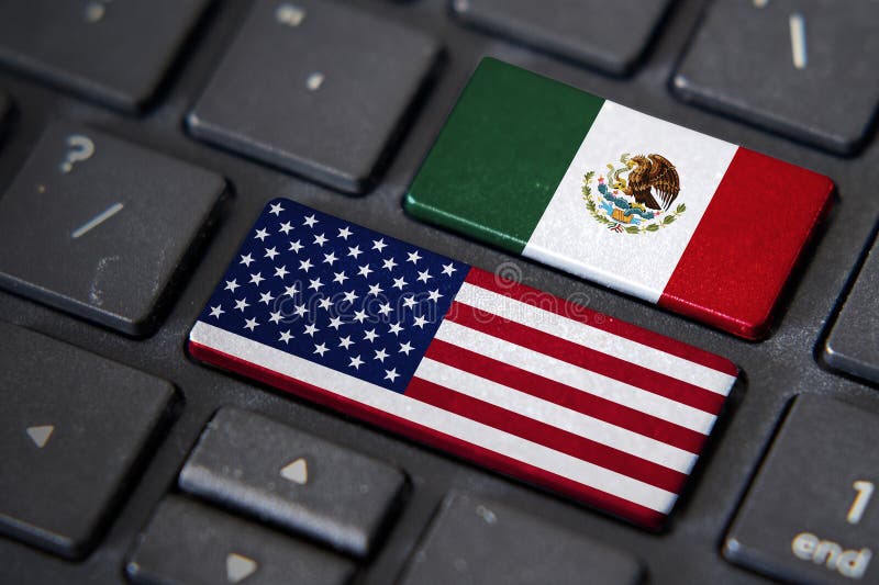 USA and Mexico Flags on Computer Keyboard Stock Image - Image of ...