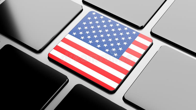 Usa National Flag on Black Keyboard for Product Display Stock ...