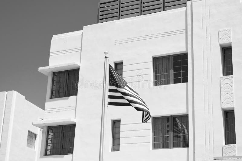 Usa National Flag at White Building. Independence Day Stock Image ...