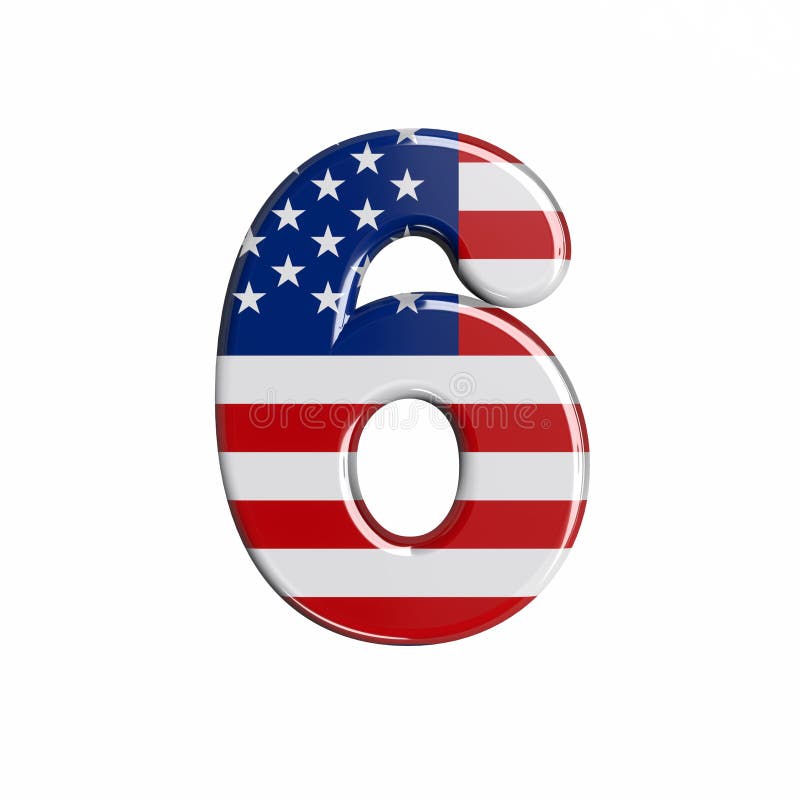 USA Number 6 - 3d American Flag Digit - American Way of Life, Politics ... USA Number 6 - 3d American Flag Digit - American Way of Life, Politics ...