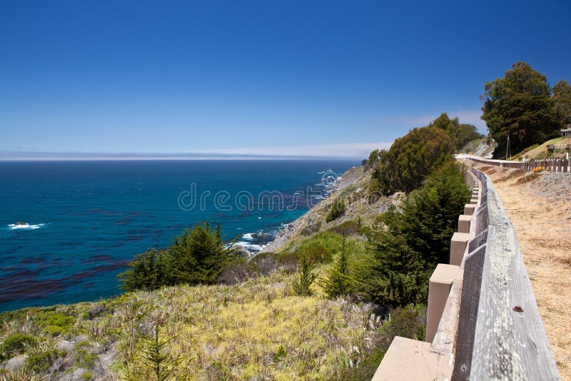 USA - Pacific Coast Highway One Stock Image - Image of blue, ocean ...