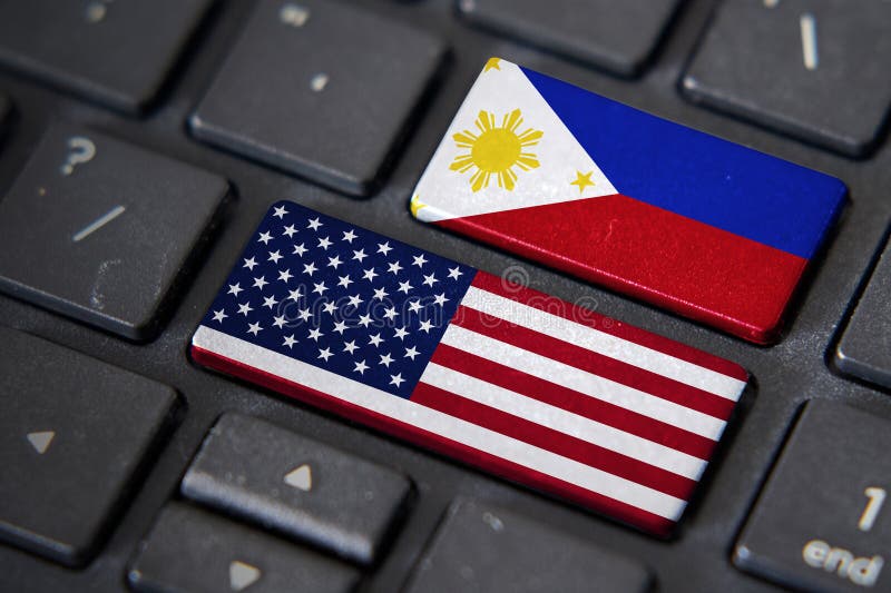 USA and Philippines Flags on Computer Keyboard Stock Image - Image of ...