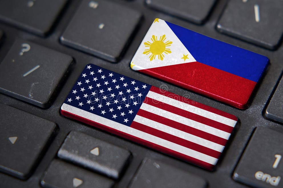 USA and Philippines Flags on Computer Keyboard Stock Image - Image of ...