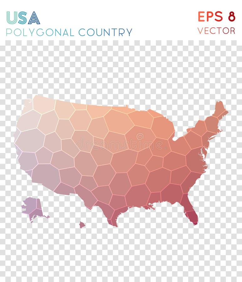 USA Polygonal Map, Mosaic Style Country. Stock Vector - Illustration of ... USA Polygonal Map, Mosaic Style Country. Stock Vector - Illustration of ...
