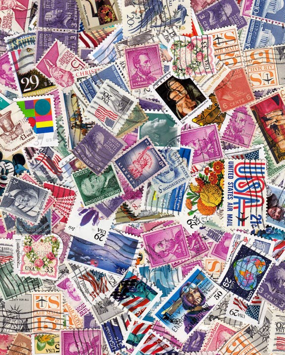 Usa postage stamps editorial photo. Image of collecting - 13552936