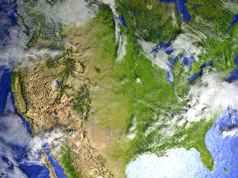 USA on Realistic Model of Earth Stock Illustration - Illustration of ...