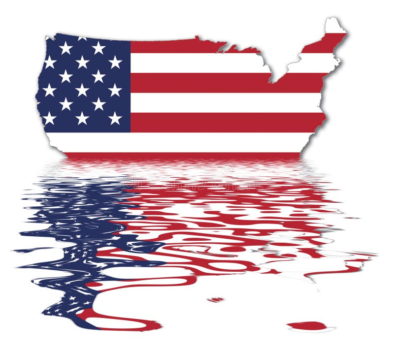 Usa flag reflection stock illustration. Illustration of render - 1496285