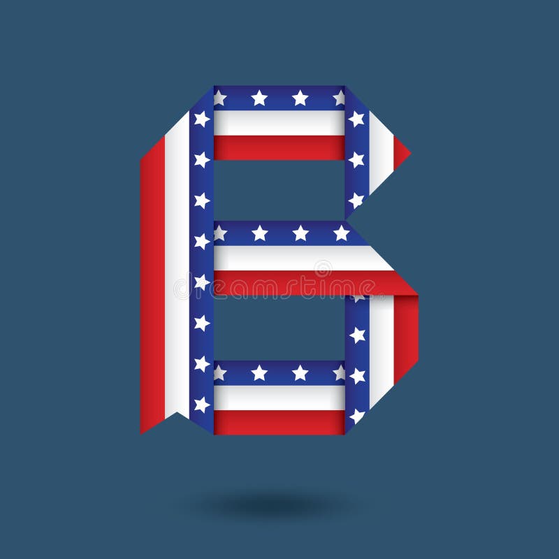 Usa Ribbon Alphabet B. Vector Illustration Decorative Design Stock ...