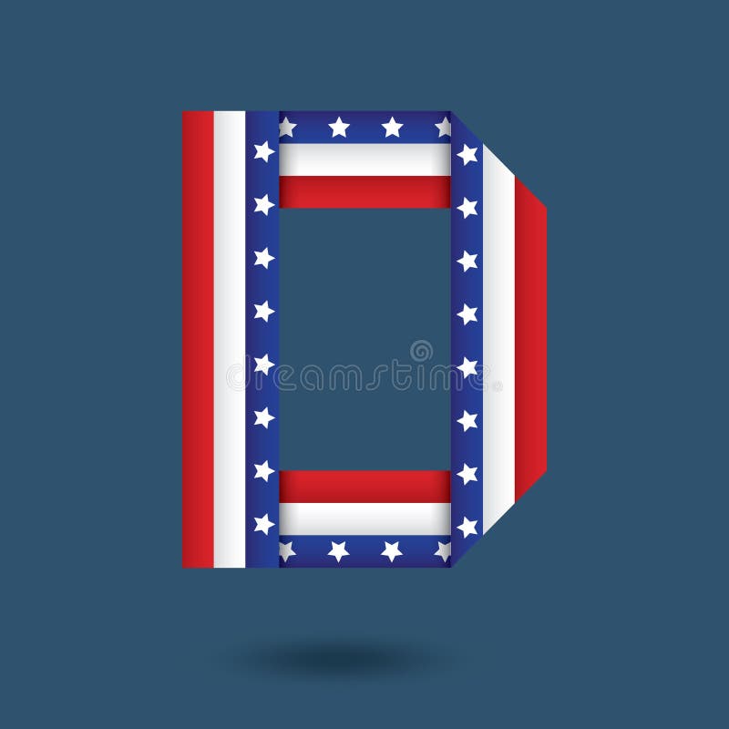 Usa Ribbon Alphabet D. Vector Illustration Decorative Design Stock ...