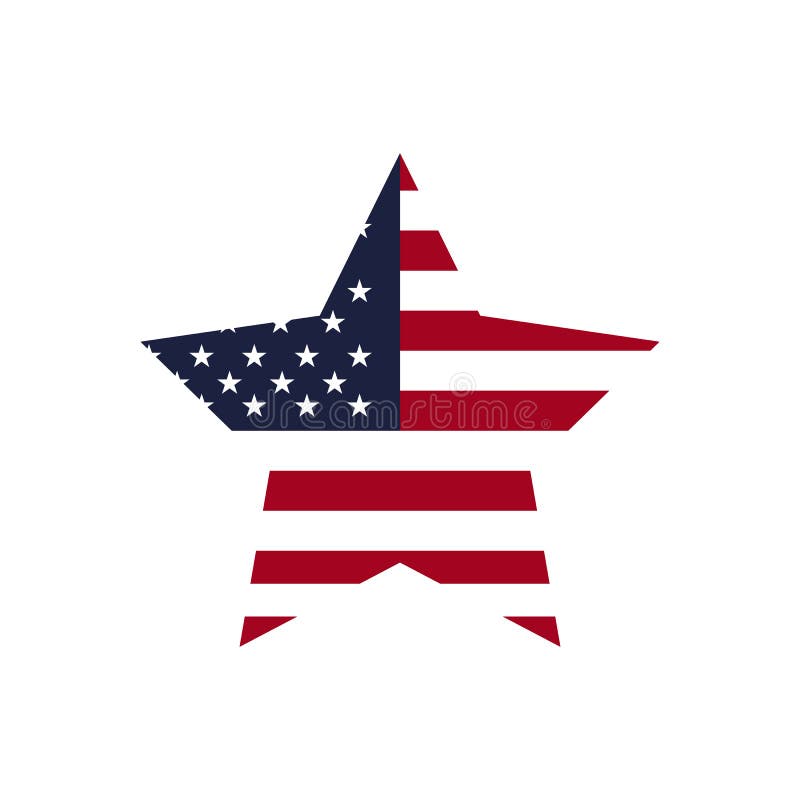 Usa Star Sign in Flag Colors. Vector Stock Vector - Illustration of ...