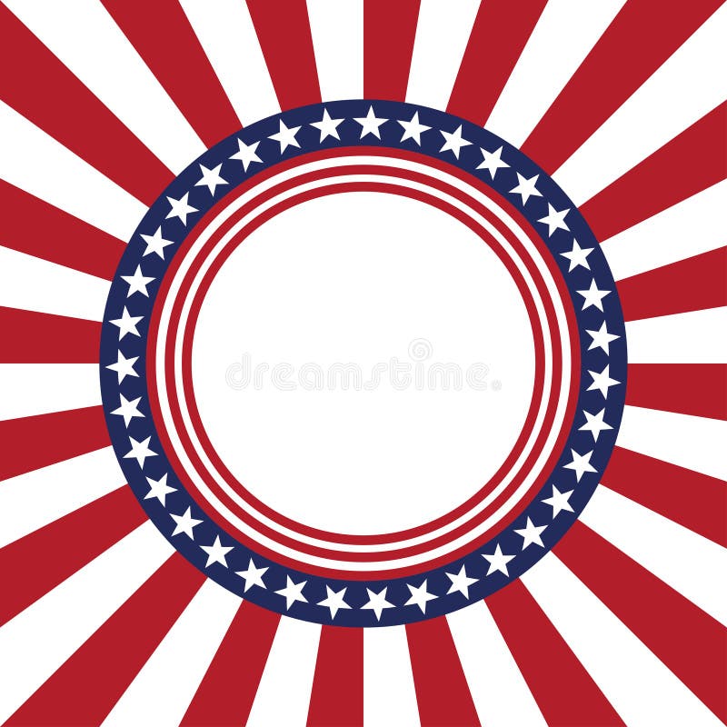 USA Star Vector Pattern Round Frame. American Patriotic Circle Border ...
