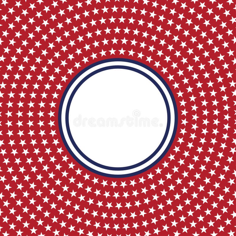USA Star Vector Pattern Round Frame. American Patriotic Circle Border ...