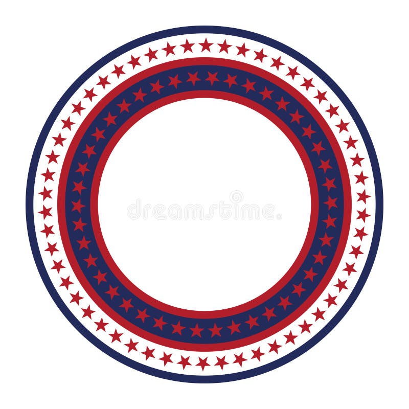 USA Star Vector Pattern Round Frame. American Patriotic Circle Border ...
