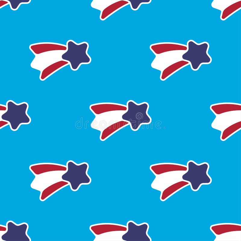 USA Stars and Stripes Seamless Pattern on Blue Background Stock Vector ...