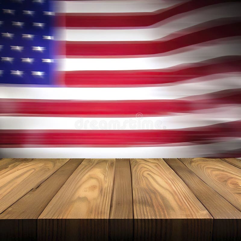 USA Style Background - Empty Wooden Table for Display Montages Stock ...