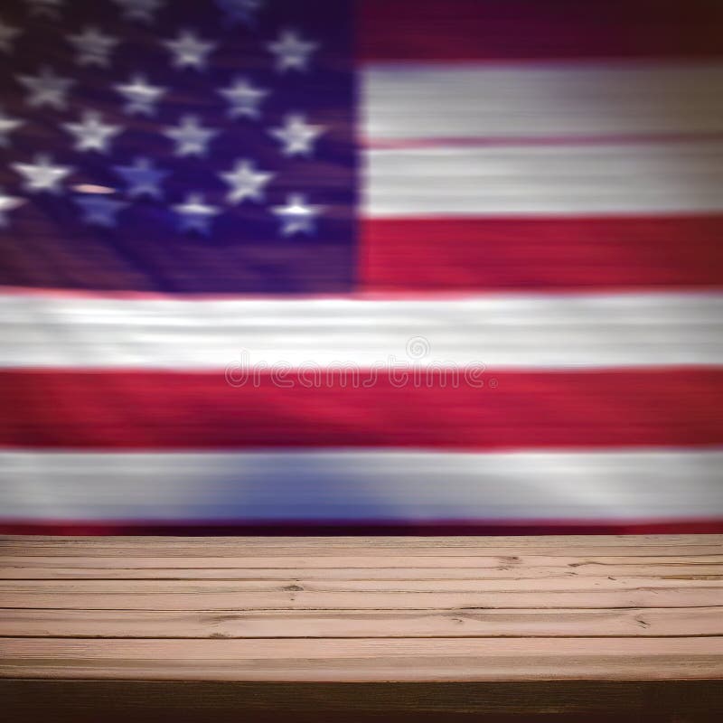 USA Style Background - Empty Wooden Table for Display Montages Stock ...
